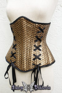 Gold Dragon Scale Underbust Corset - Daisy Viktoria