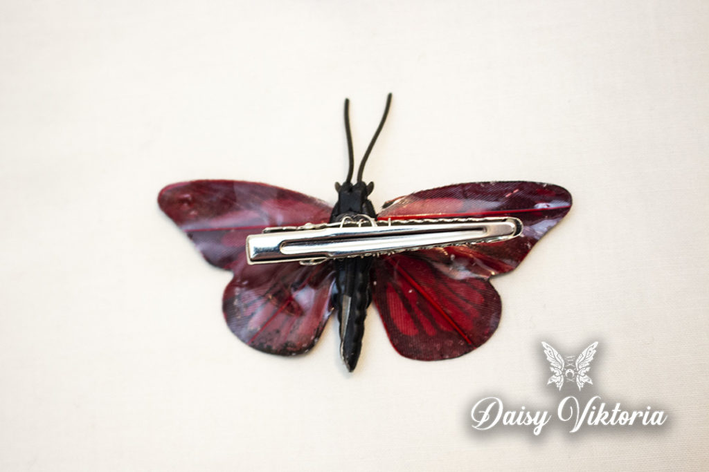 Red Jeweled Monarch Butterfly Fairy Hair Clip - Daisy Viktoria