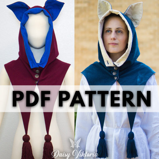 Medieval Open Hood PDF Pattern and Tutorial - Size XLARGE - Daisy Viktoria
