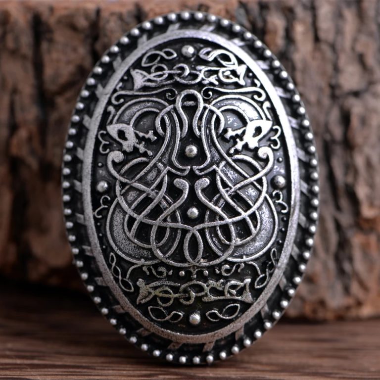 Tortoise Style Norse / Viking Brooch Set with dragon design - Daisy ...